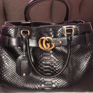 Gucci | Bags | Gucci Xl Black Python Tote Bag | Poshmark